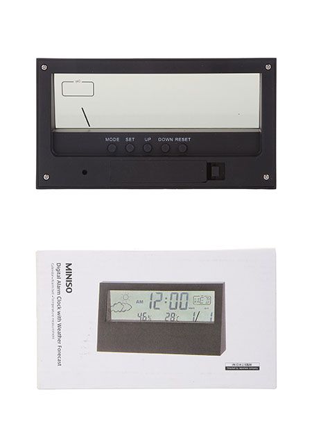 Digital Alarm Clock with Weather Forecast-Black - MINISO