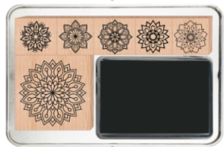 Wooden Stamps Set with Metal Box(Secret Garden Series, 6 pcs) - MINISO