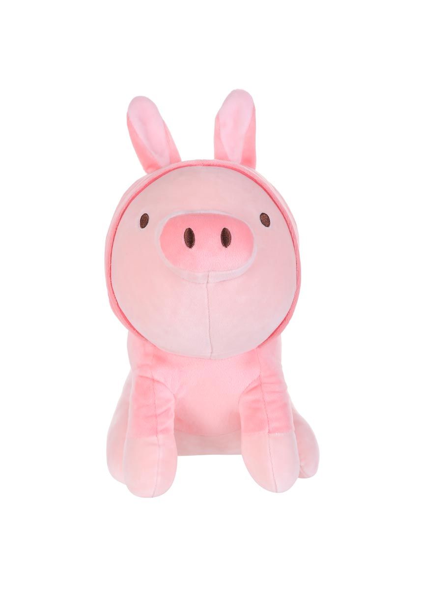Sitting Piglet Plush Toy with Rabbit Hoodie - MINISO