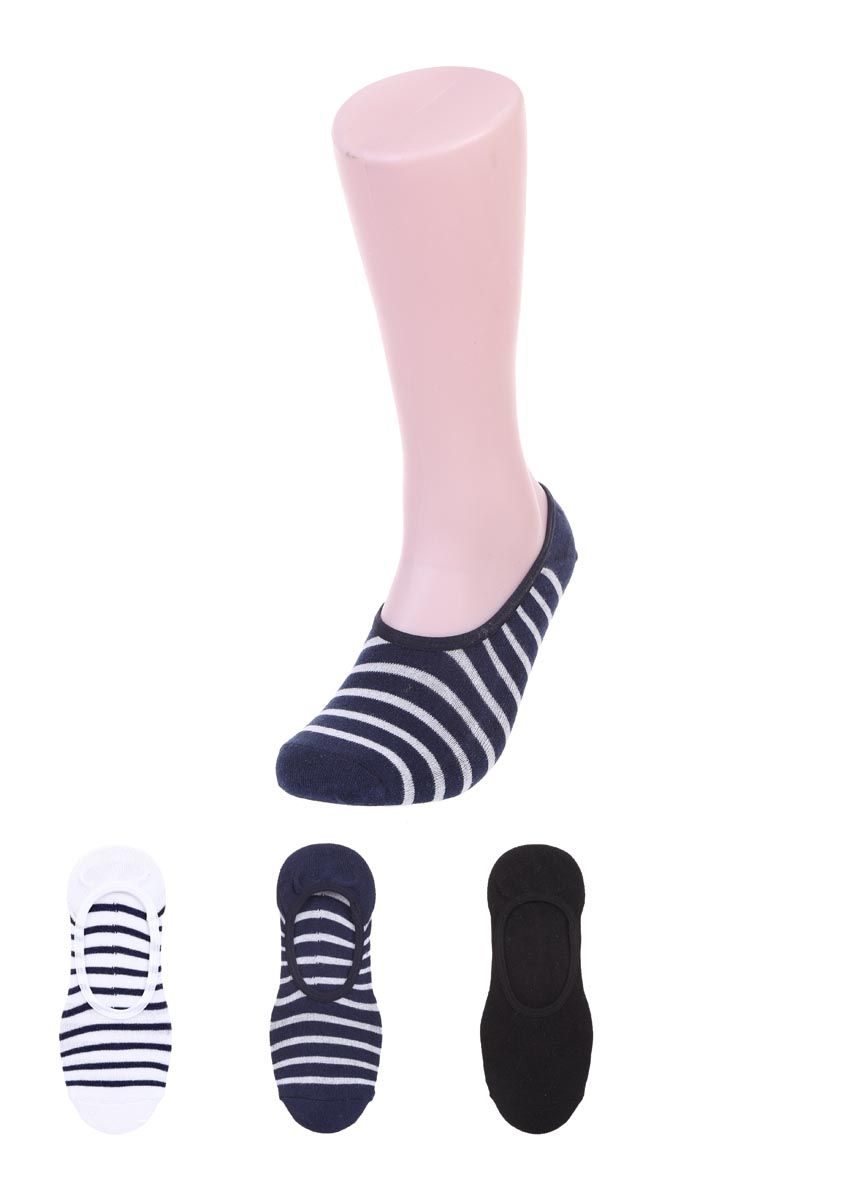 Men's Stripes Low Cut Socks 3 Pairs - MINISO